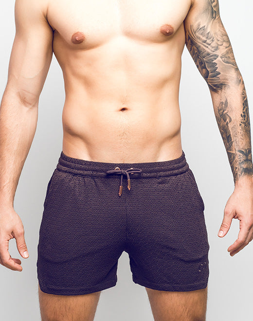 Textured Manly Shorts - Signet Cocoa Black – 2EROS