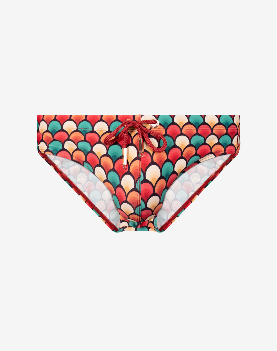 V10 Print Swim Brief - Retro Red – 2EROS